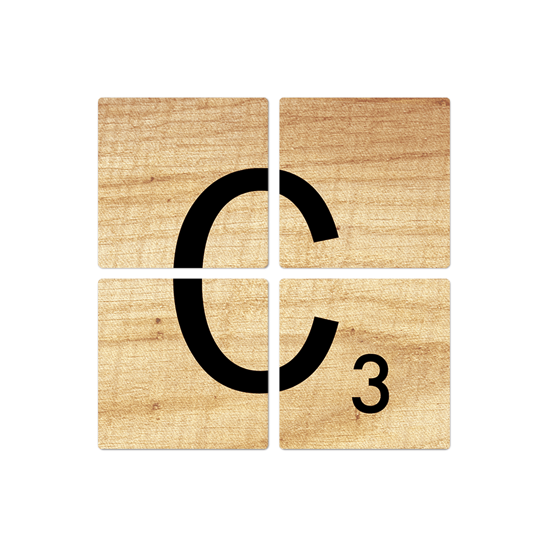 Slidetiles Metal Prints | Scrabble Wood Letter C Wall Art