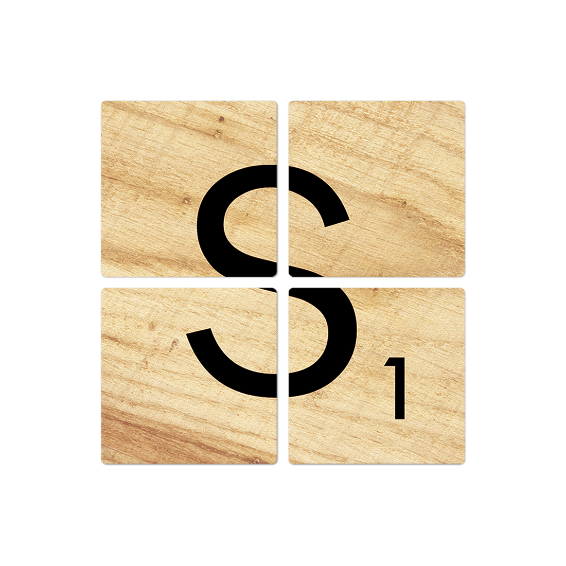 Slidetiles Metal Prints | Scrabble Wood Letter S Wall Art