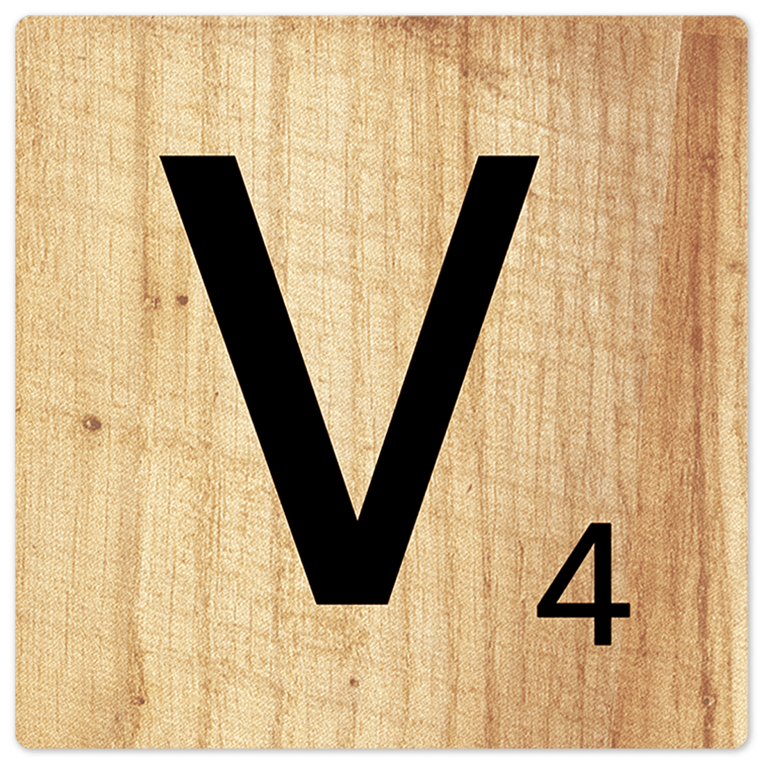 Slidetiles Metal Prints | Scrabble Wood Letter V Wall Art