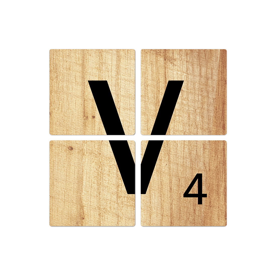 Slidetiles Metal Prints | Scrabble Wood Letter V Wall Art